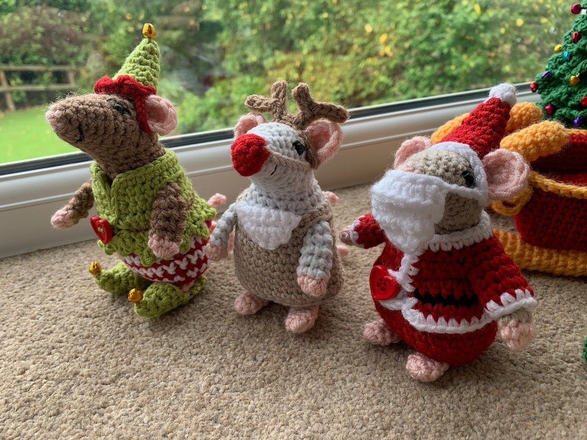 Christmas Mice Tree & Sleigh Crochet Pattern - Etsy