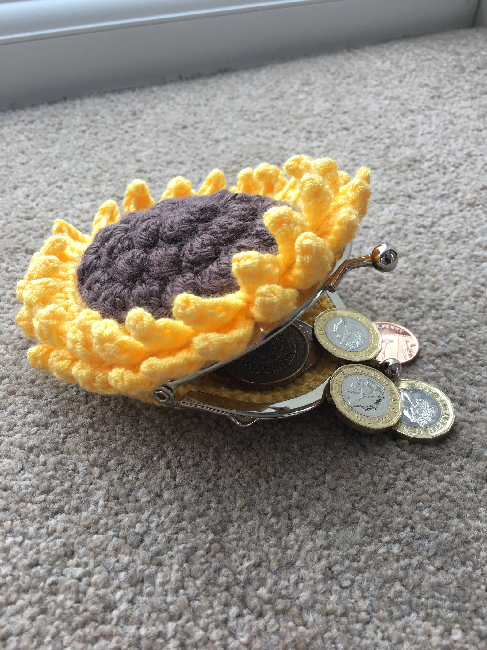 Sunflower Coin Purse Crochet Pattern | Etsy UK