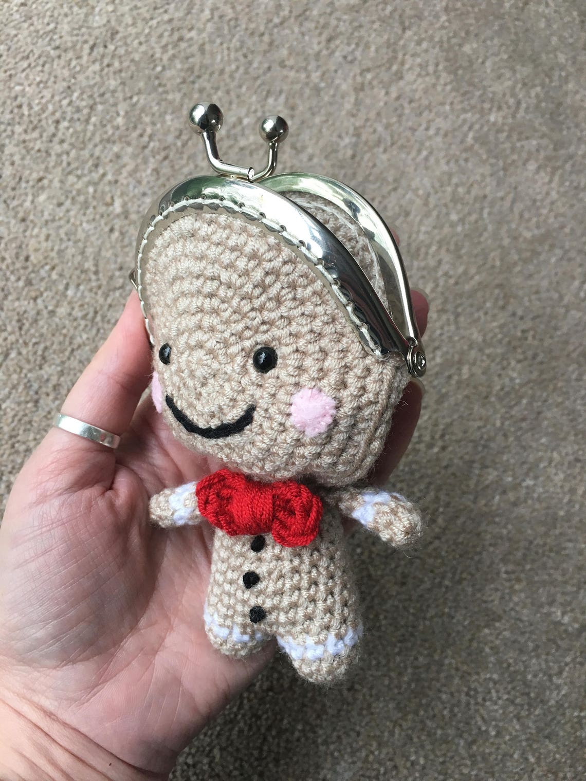 Gingerbread Man Coin Purse Crochet Pattern | Etsy