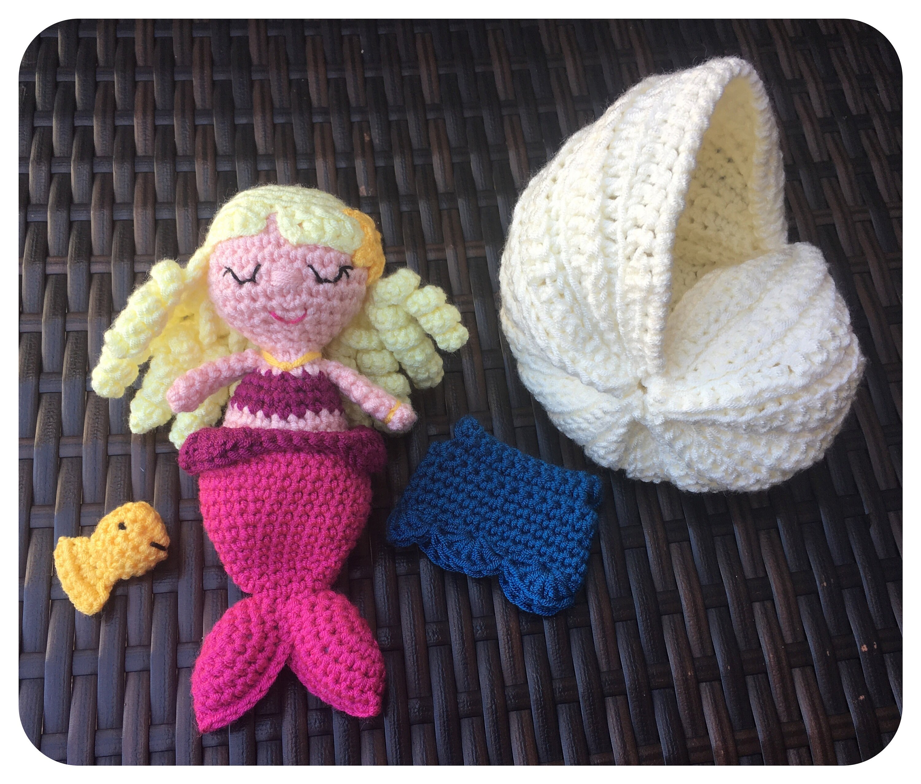 Mermaid in a Shell Playset Crochet Pattern | Etsy