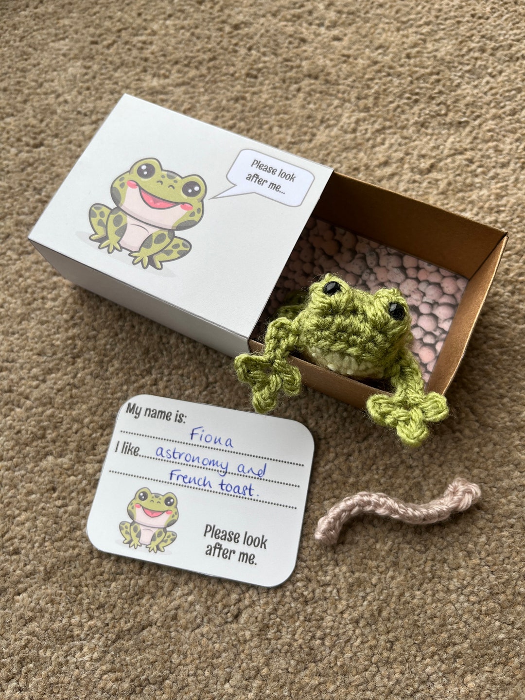 No-sew Matchbox Pet Frog Crochet Pattern, With Printable Box & Name ...