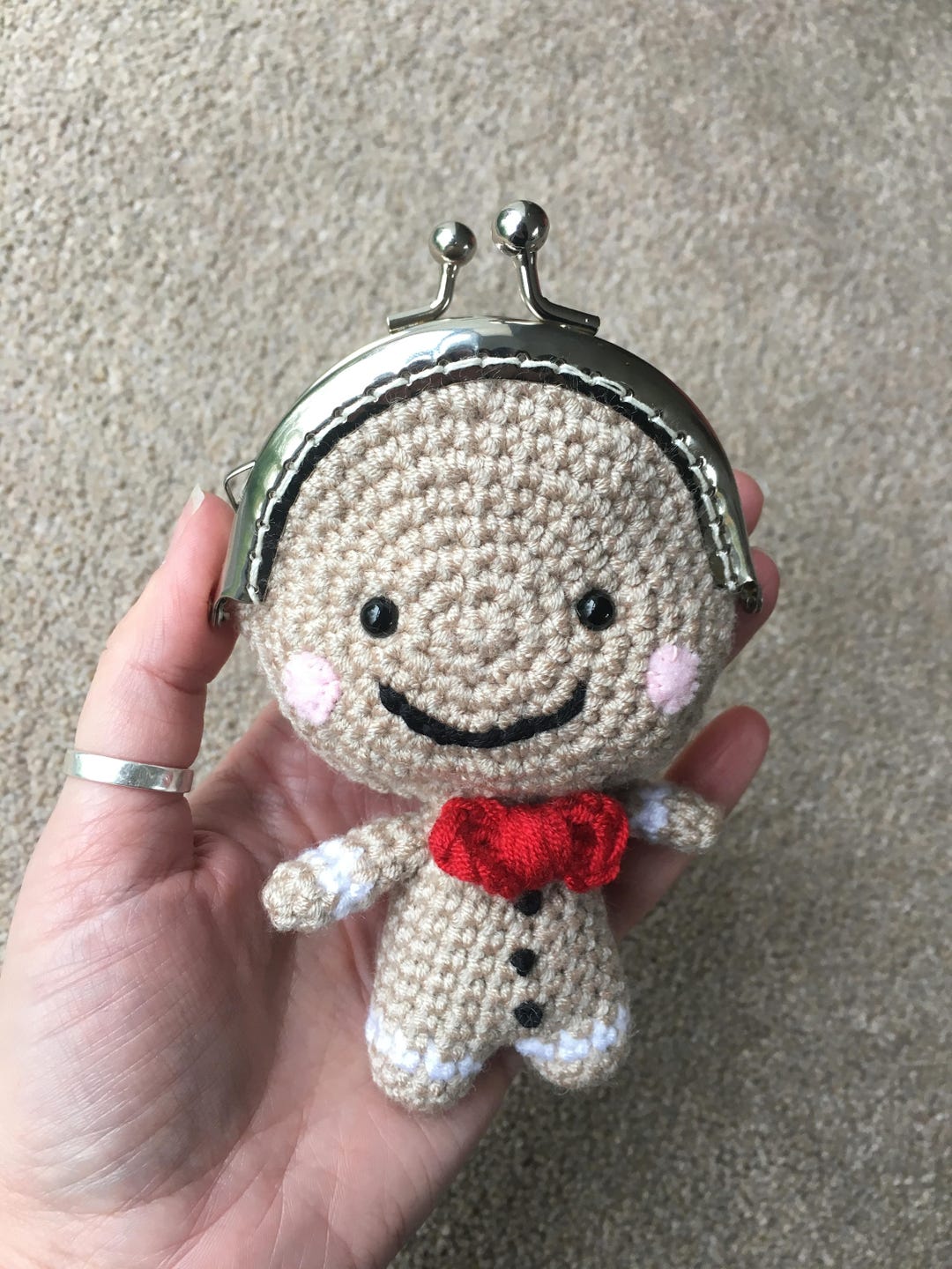 Gingerbread Man Coin Purse Crochet Pattern - Etsy