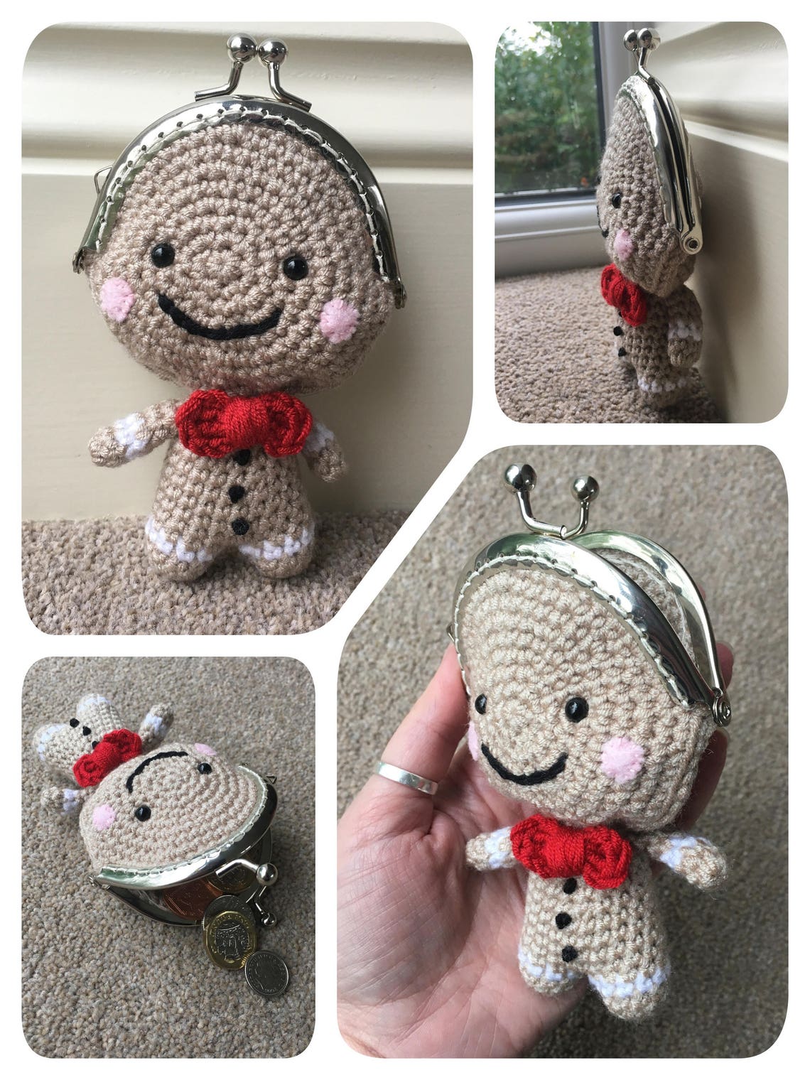 Gingerbread Man Coin Purse Crochet Pattern - Etsy