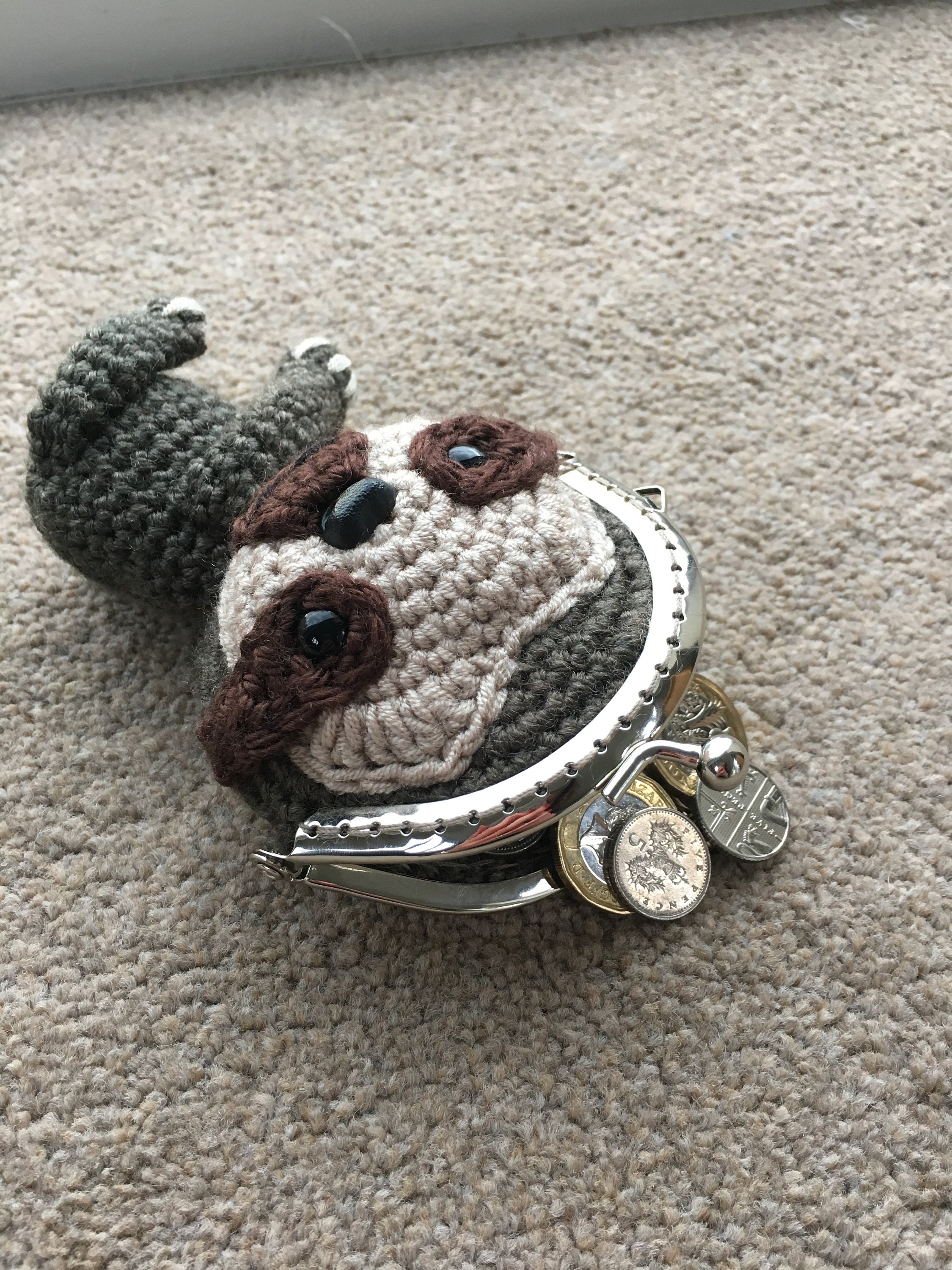 Sloth Coin Purse Crochet Pattern | Etsy