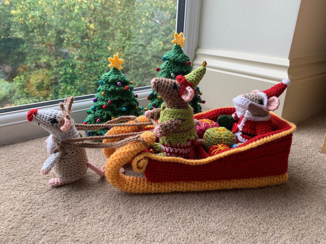 Christmas Mice Tree & Sleigh Crochet Pattern - Etsy