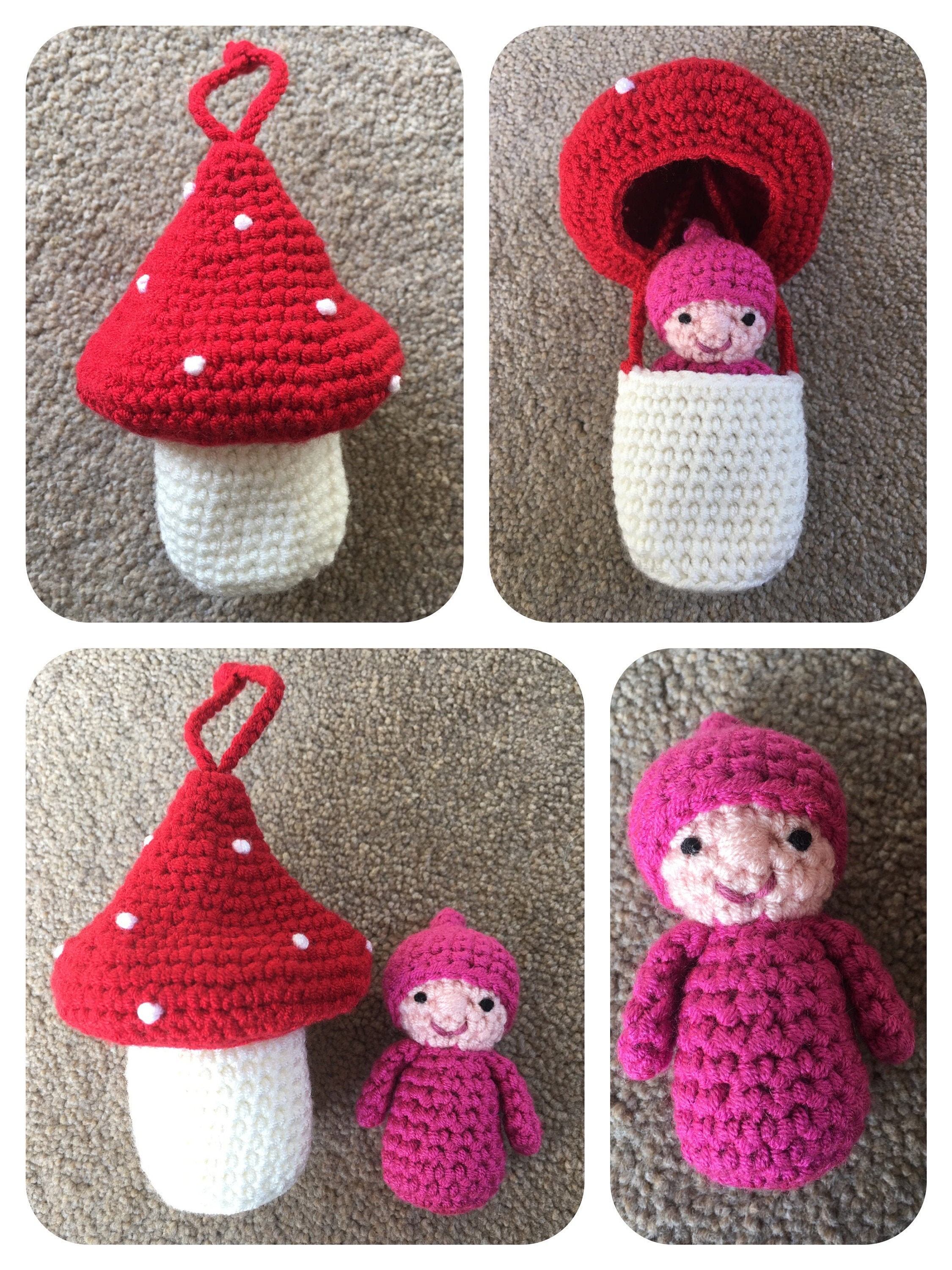 Toadstool Pocket Pal Crochet Pattern - Etsy