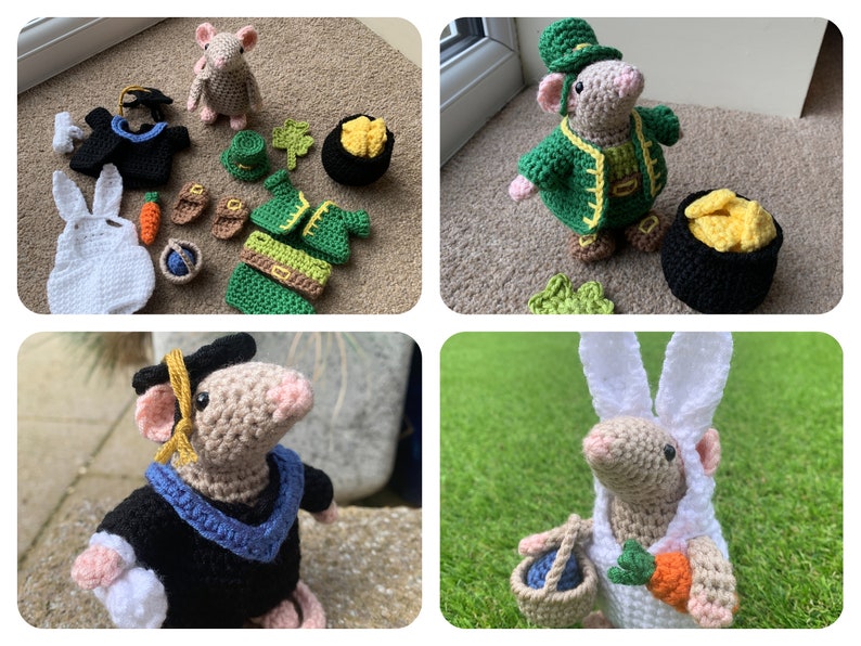 Celebration Mousefits Graduation Easter Bunny & Leprechaun - Etsy UK