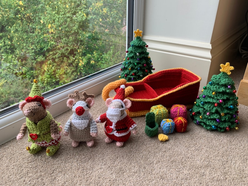 Christmas Mice Tree & Sleigh Crochet Pattern - Etsy