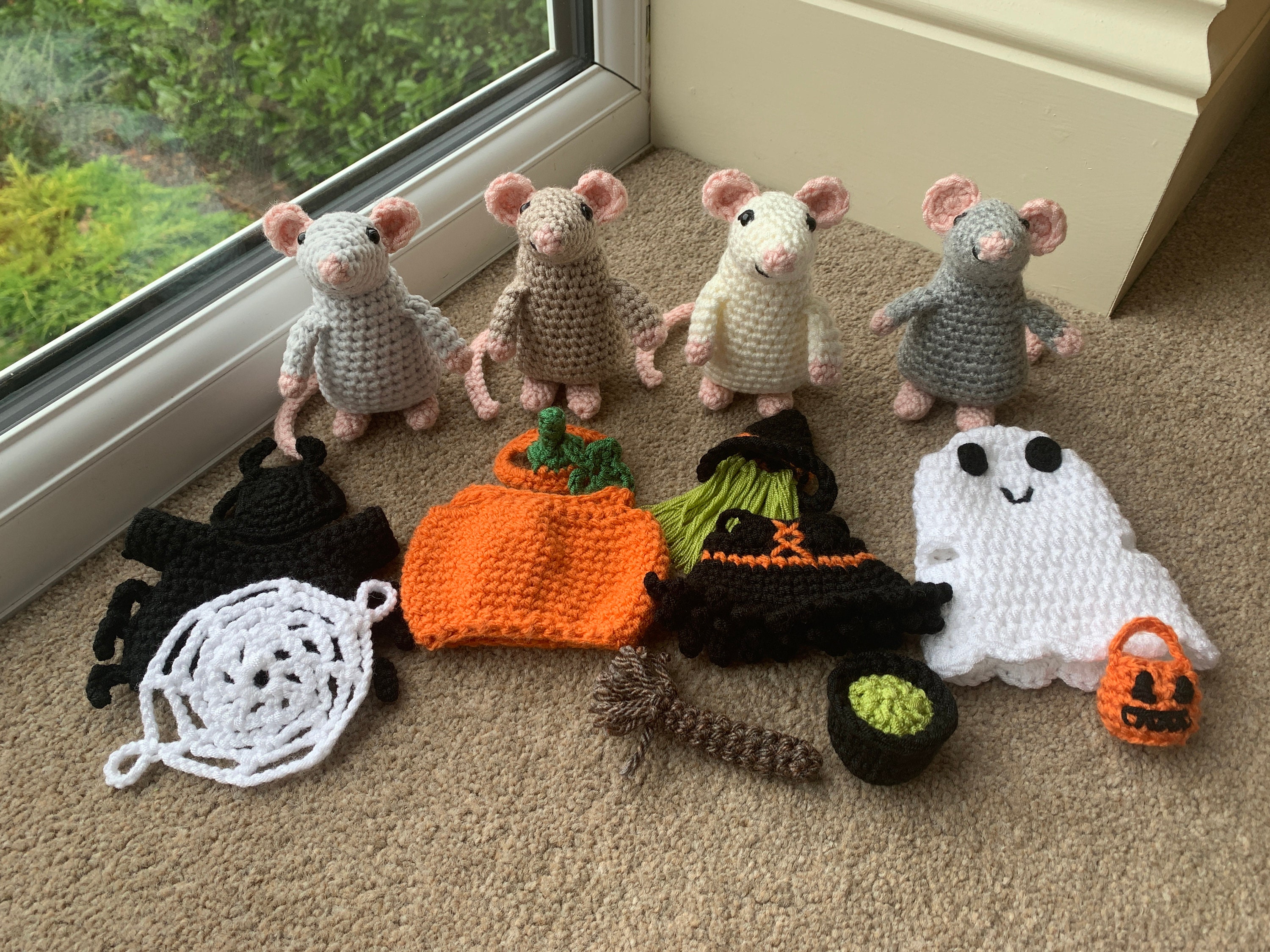 Halloween Mousefits Spider Pumpkin Witch & Ghost Crochet - Etsy UK