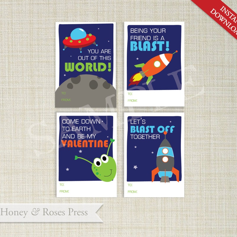 Space Valentine - Etsy