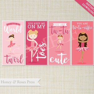 Printable Ballet Valentine's Day Cards . Kids Valentines Cards ...