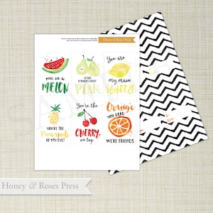 Printable Fruit Valentine's Day Cards . Kids Valentines Cards ...