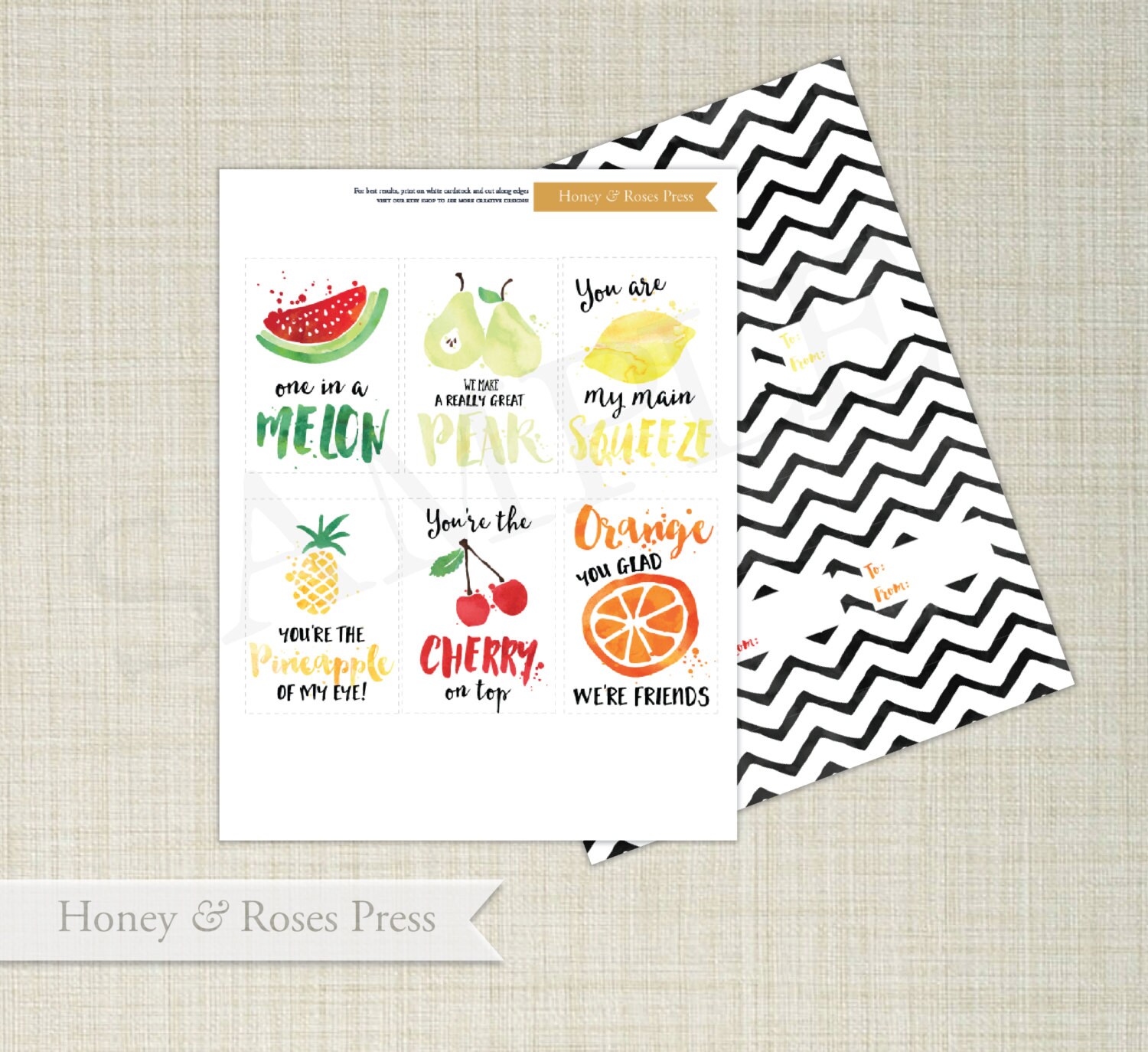 Printable Fruit Valentine's Day Cards . Kids Valentines Cards ...