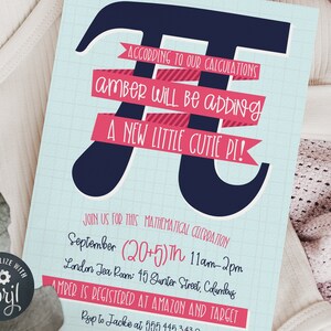 Editable Math Baby Shower Invitation for Cutie Pi Mathematics, Maths ...