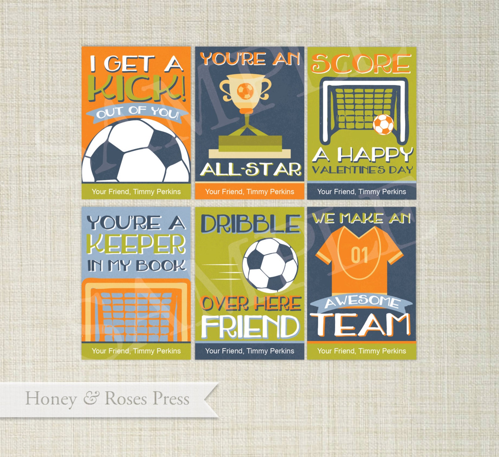 Soccer Valentine's Day Cards . Football Valentines . Kids Valentines ...