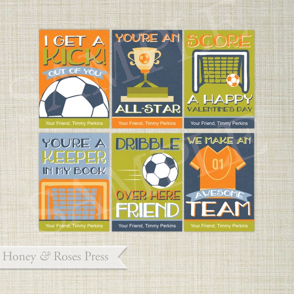Soccer Valentine - Etsy