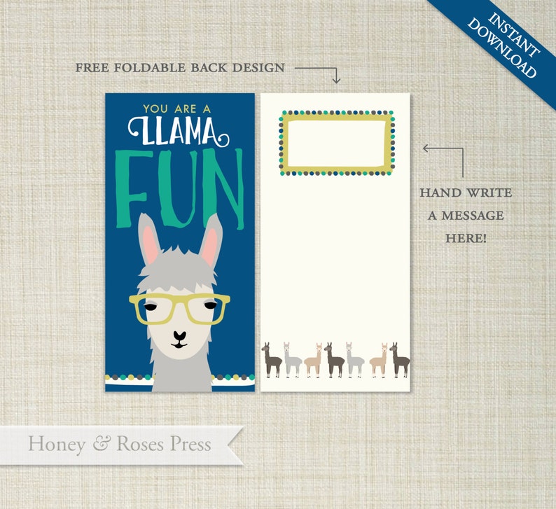 Printable Llama Valentine's Day Cards . Kids Valentines - Etsy