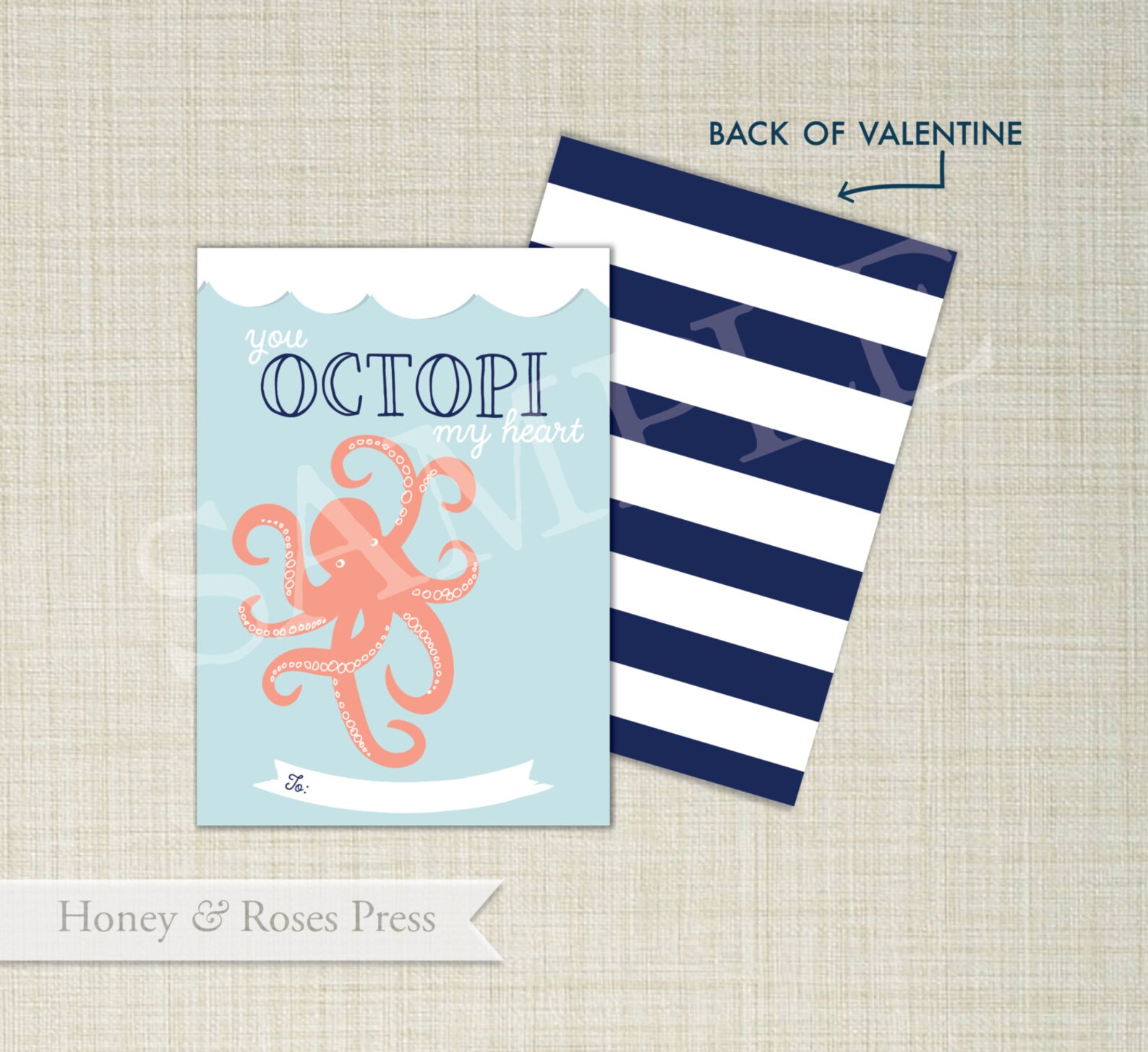 Nautical Valentine's Day Cards . Under the Sea Valentines - Etsy