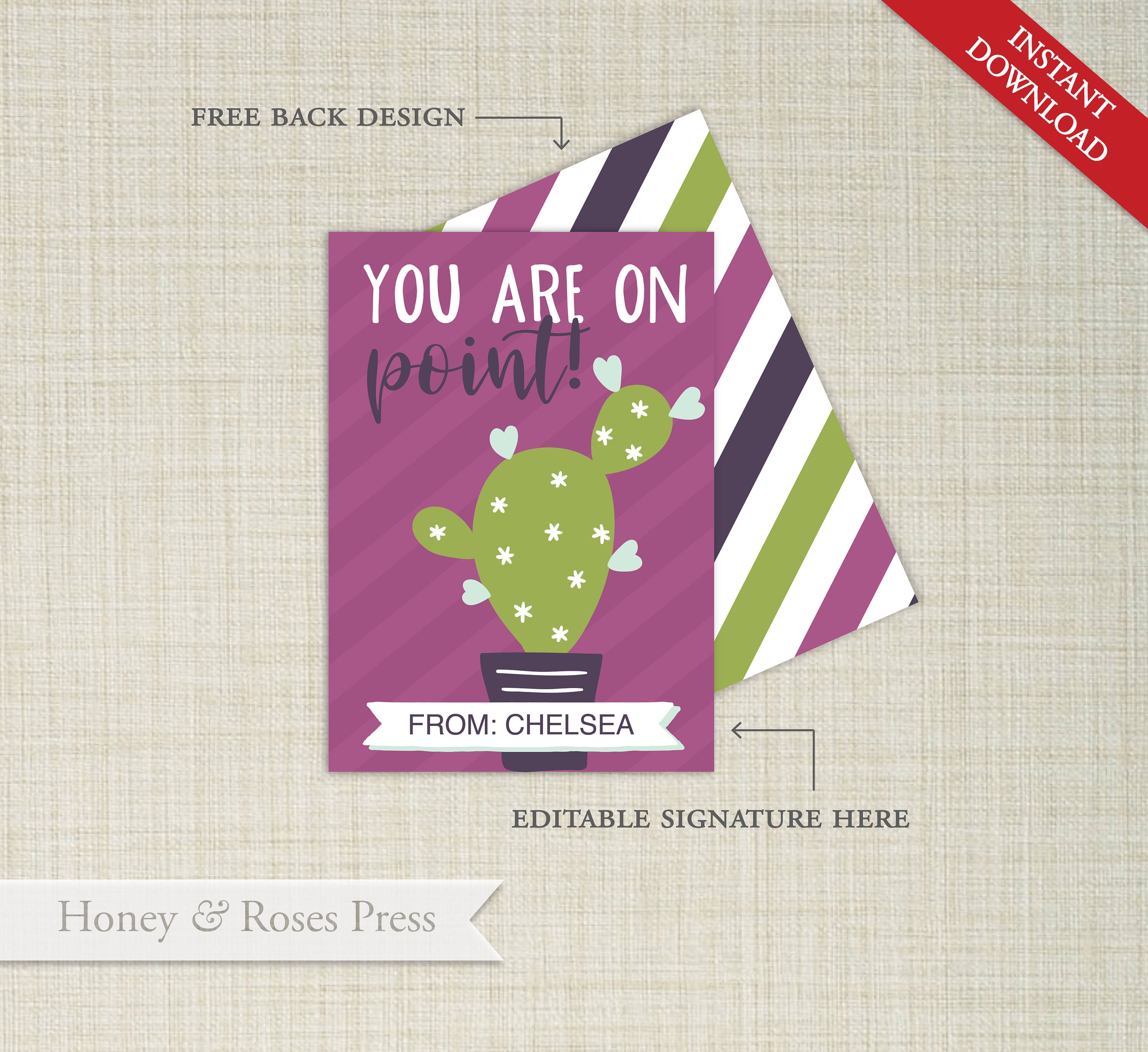 Cactus Valentine's Day Cards . Printable Valentines . Instant Download ...