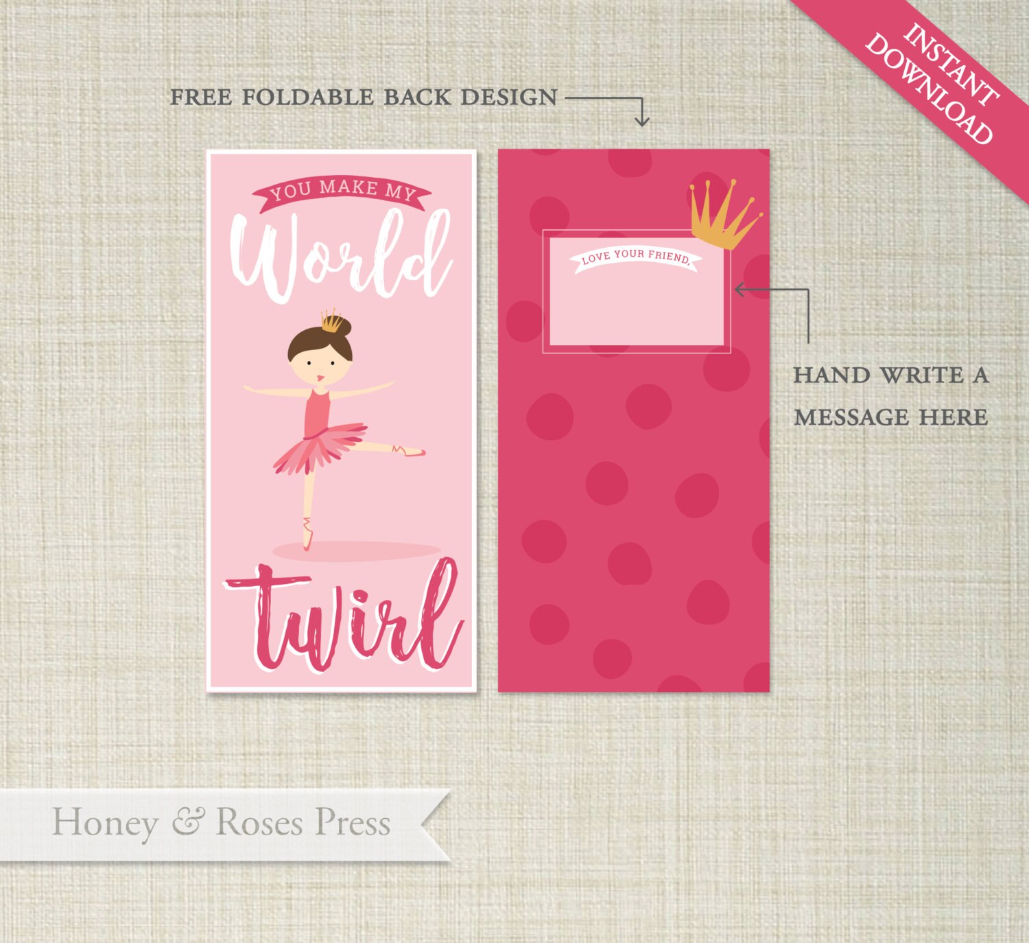 Printable Ballet Valentine's Day Cards . Kids Valentines Cards ...