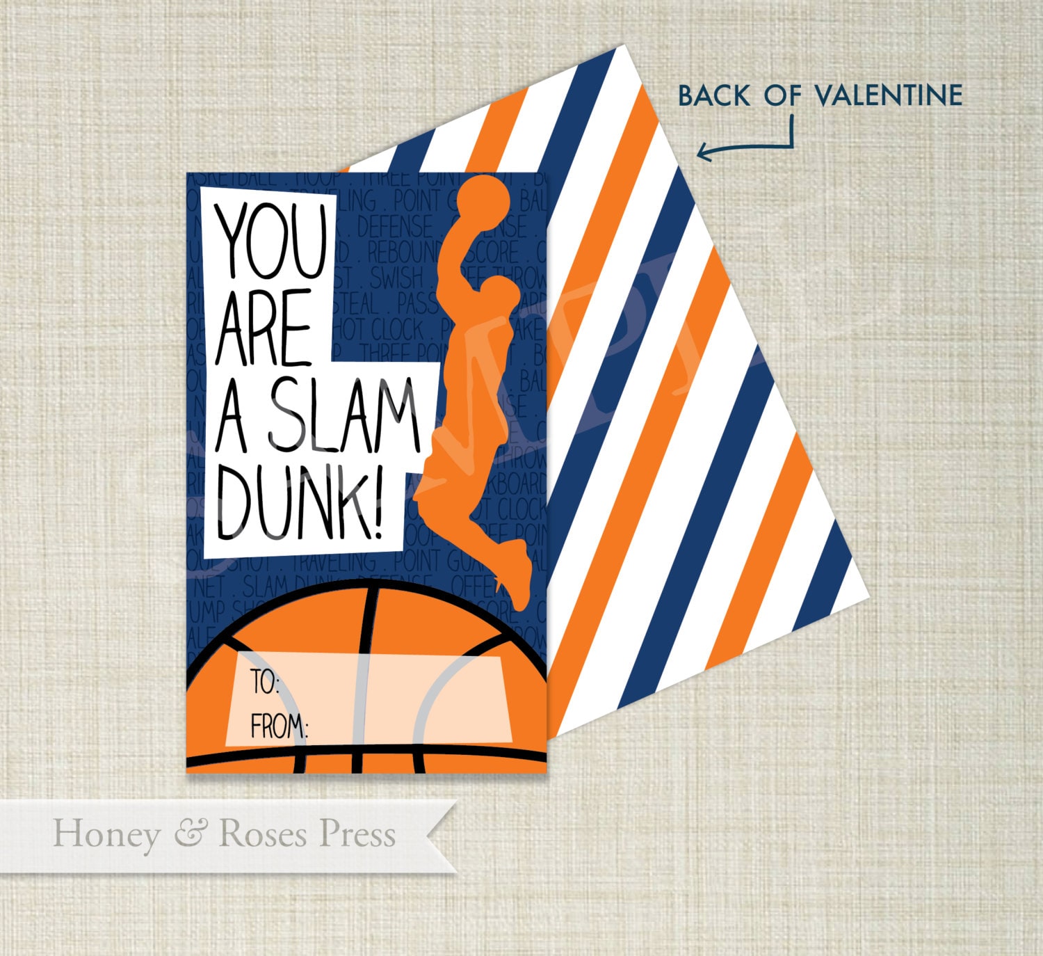 Printable Basketball Valentine's Day Cards . Kids - Etsy