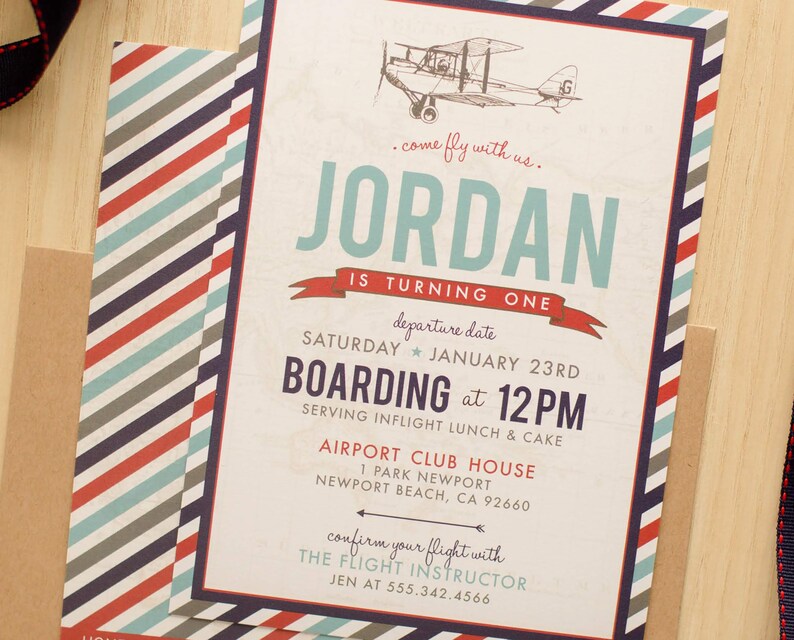 Editable Vintage Airplane Invitation . Vintage Plane Invite . - Etsy