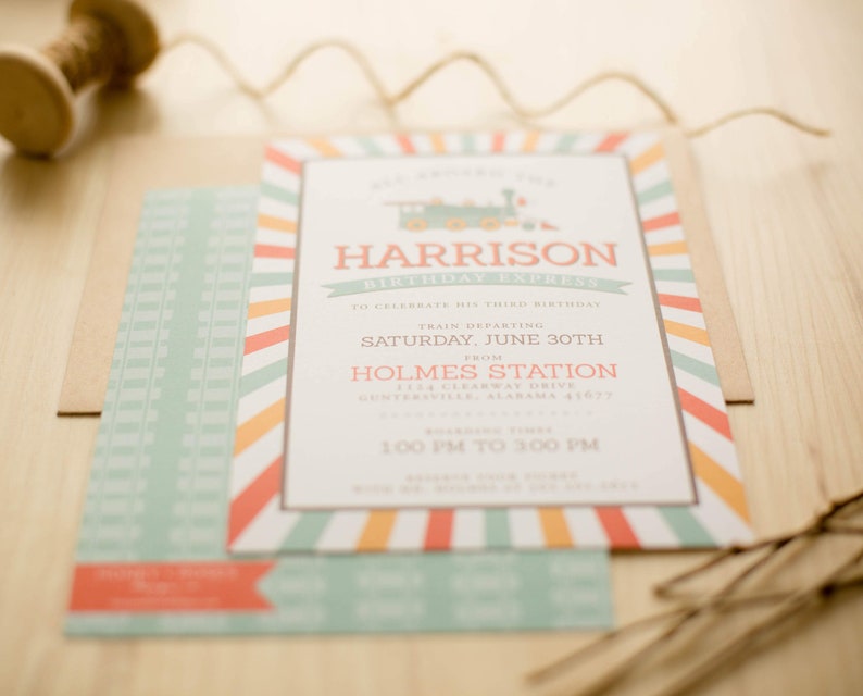 Editable Vintage Train Birthday Invitation Instant Download - Etsy