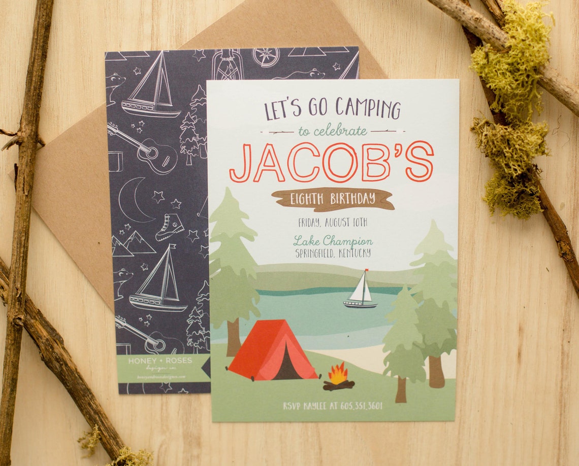 Editable Camping Birthday Invitation Instant Download - Etsy