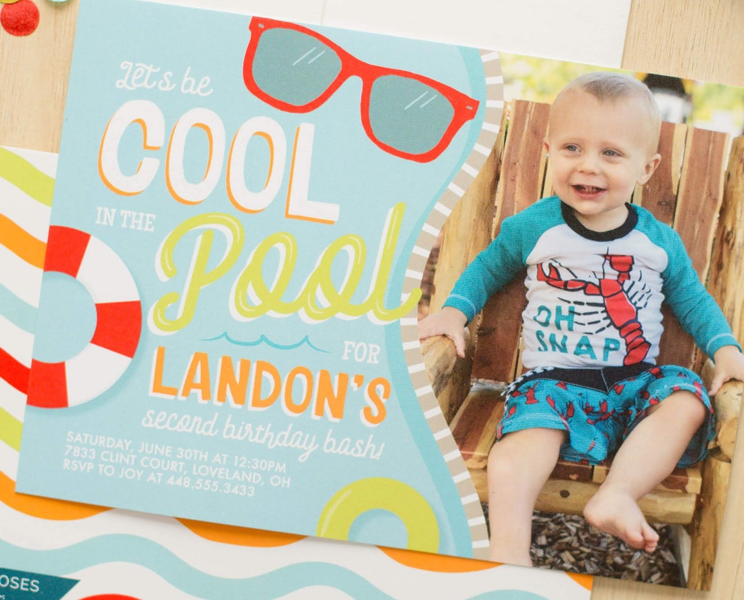 Editable Pool Birthday Invitation With Photo, Instant Download - Etsy