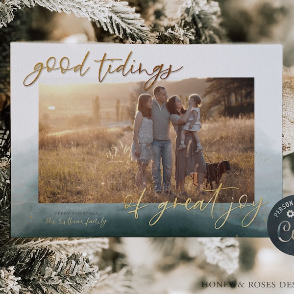Christmas Joy Photo Card - Etsy