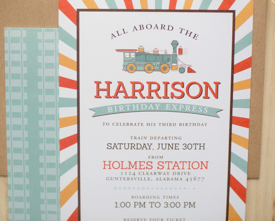 Editable Vintage Train Birthday Invitation Instant Download | Etsy