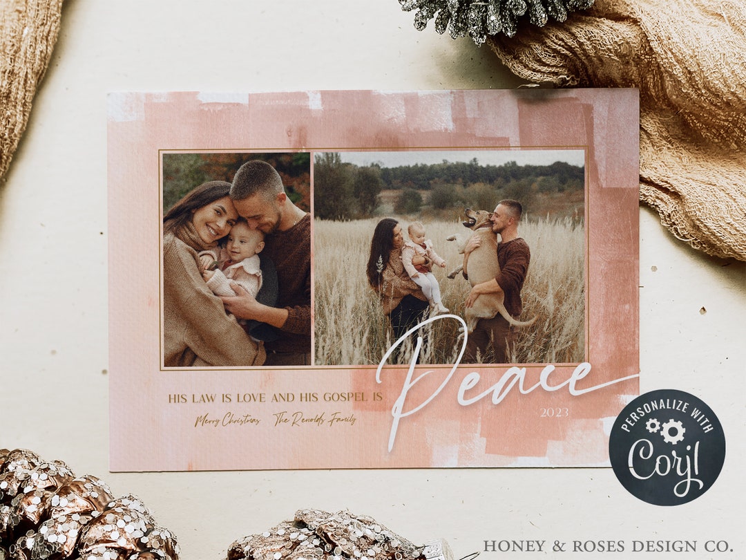 Editable Boho Pink Watercolor His Law is Love and His Gospel is Peace ...