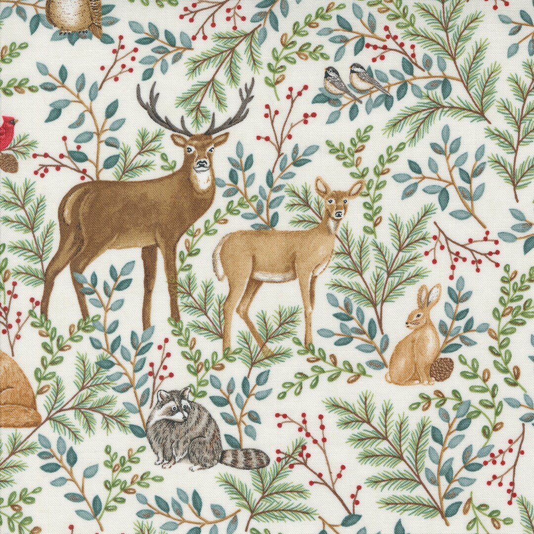 Moda Fabric Deb Strain Woodland Winter 56090-11...sold in Continuous ...