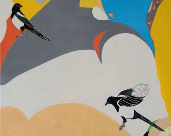 Acrylic Magpie Art - Etsy