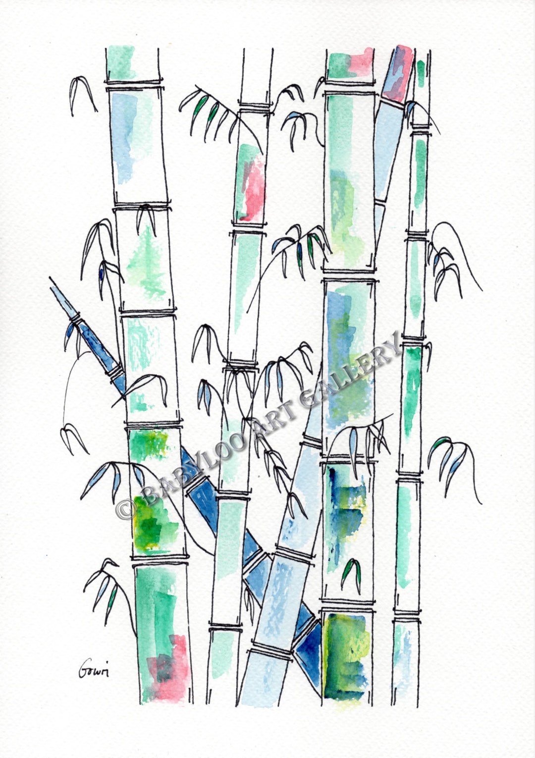 Bamboo Trees - Ink Drawing - Etsy
