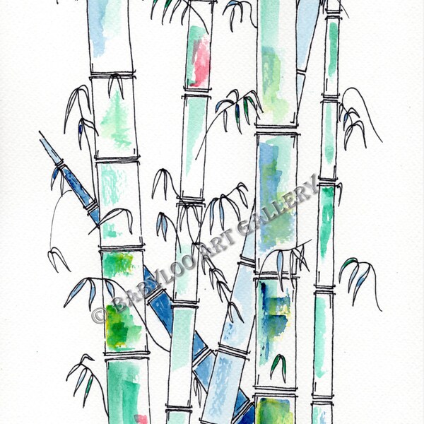 Bamboo Ink Drawing - Etsy