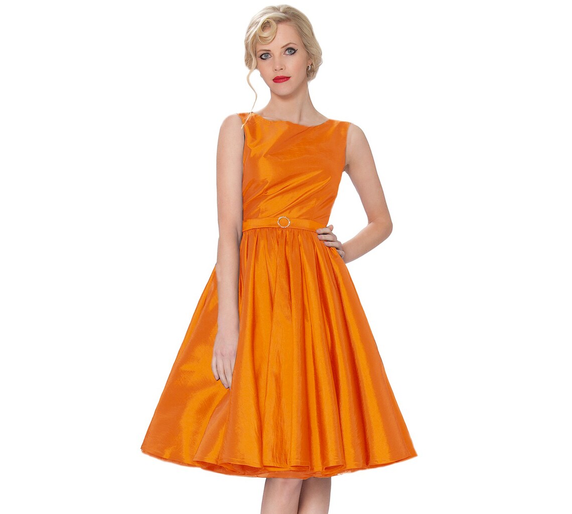 SEXYHER Ladies 1950's Vintage Audrey Hepburn Dress Pink, Lilac, Orange ...