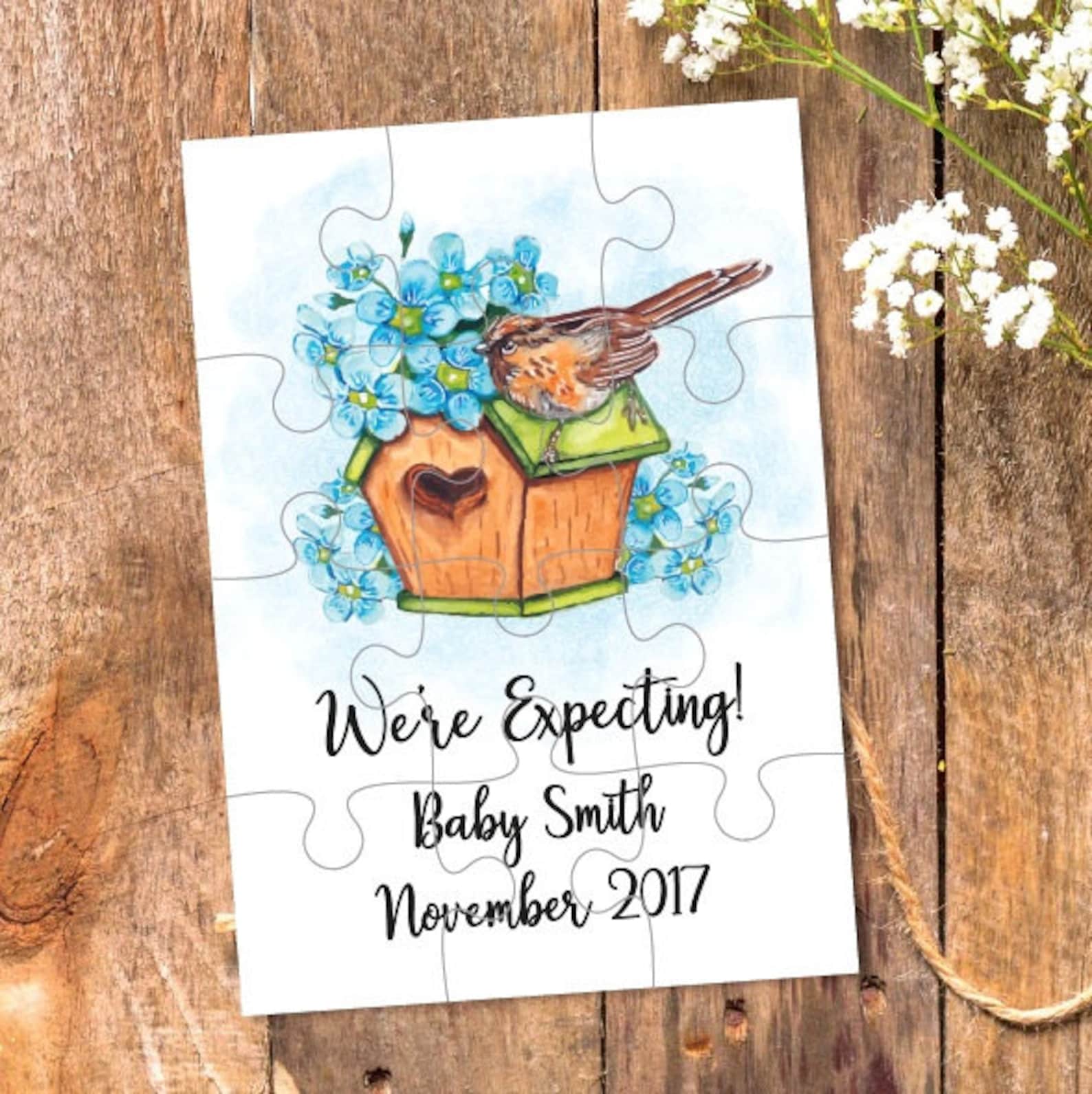 Pregnancy Announcement Card Puzzle Announcement Baby Expecting | Etsy