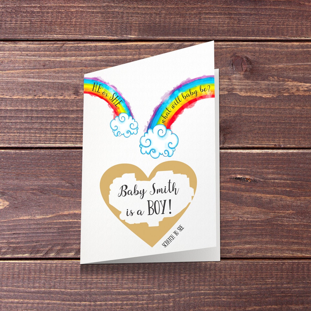 Gender Reveal Card Gender Reveal Party New Baby Card - Etsy