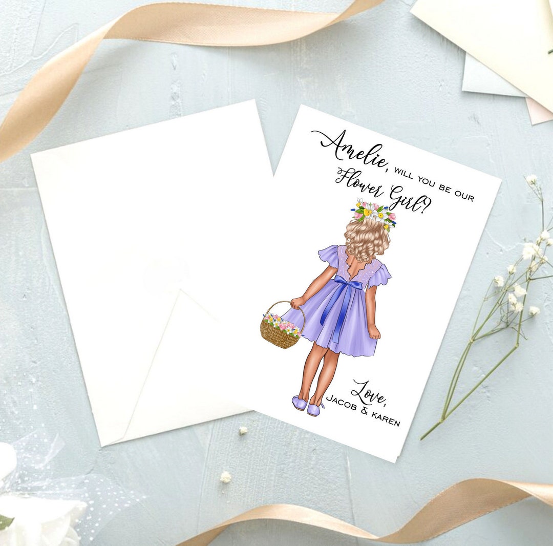 Custom Flower Girl Proposal Card: Personalized Shimmer Cardstock - Etsy