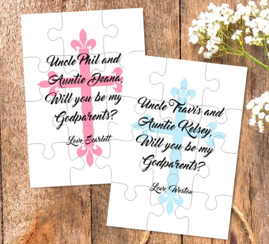 Godmother Puzzle Invitation, Godmother Gift, Godfather Card, Will You ...