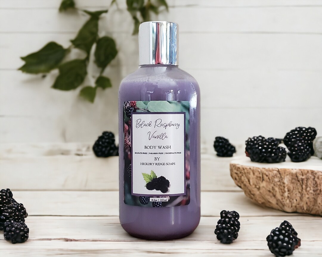 Black Raspberry Vanilla Body Wash, Bath Gel , Bubble Bath, Hair and ...