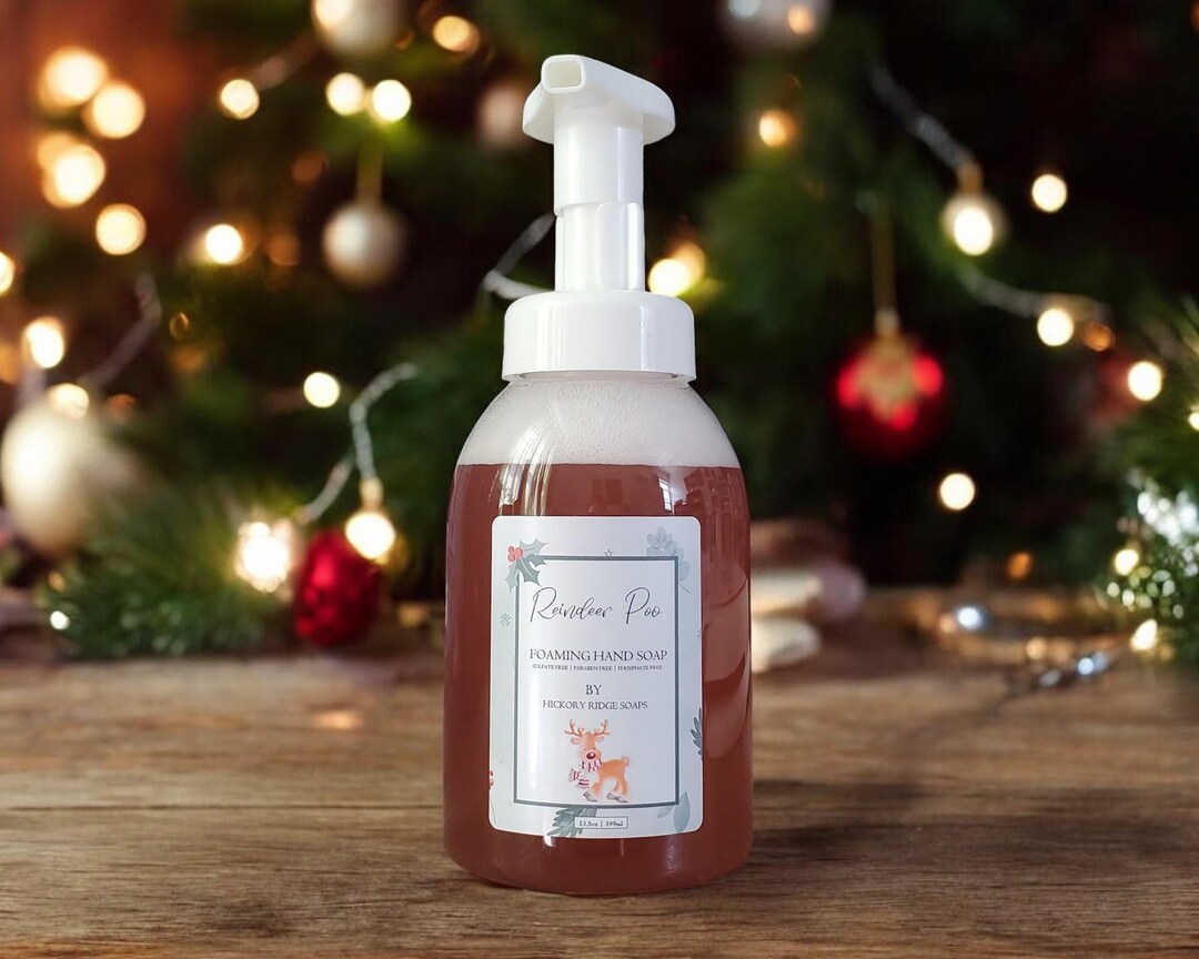 Festive Reindeer Poo Foaming Hand Soap Sulfate & Phosphate Free Holiday ...