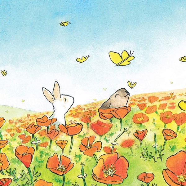 Rabbit Postcard - Etsy