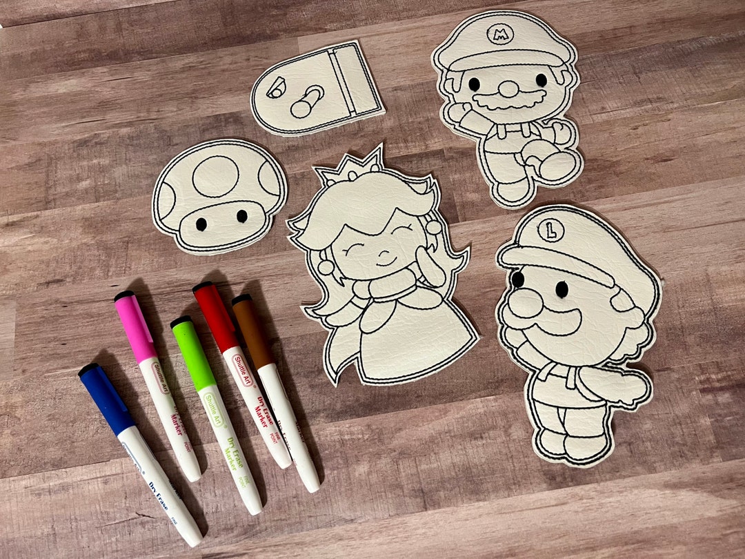 Mario Bros Coloring Dolls, Reusable - Etsy