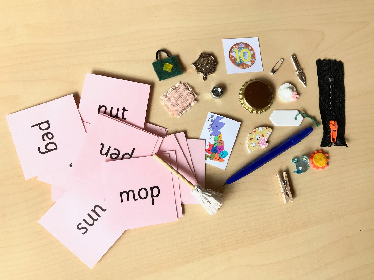 Montessori Pink Box Objects & Cards CVC Words Phonics Home | Etsy