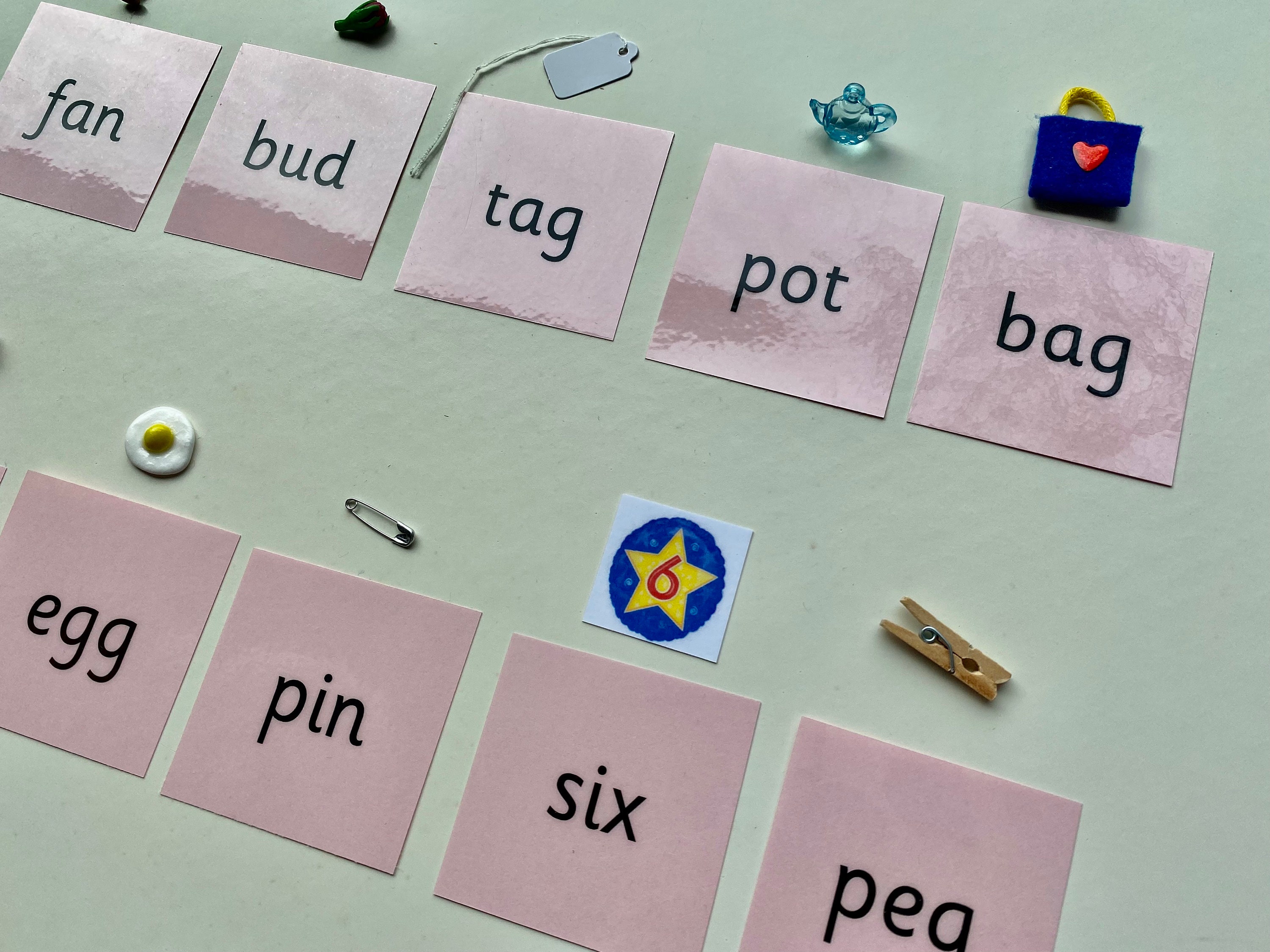 Montessori Pink Box Objects & Cards CVC Words Phonics Home - Etsy UK