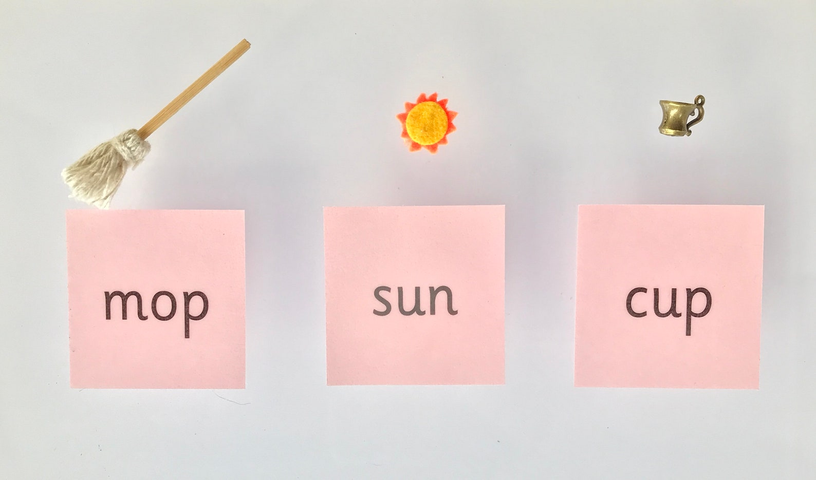 Montessori Pink box objects & cards CVC words Phonics Home | Etsy