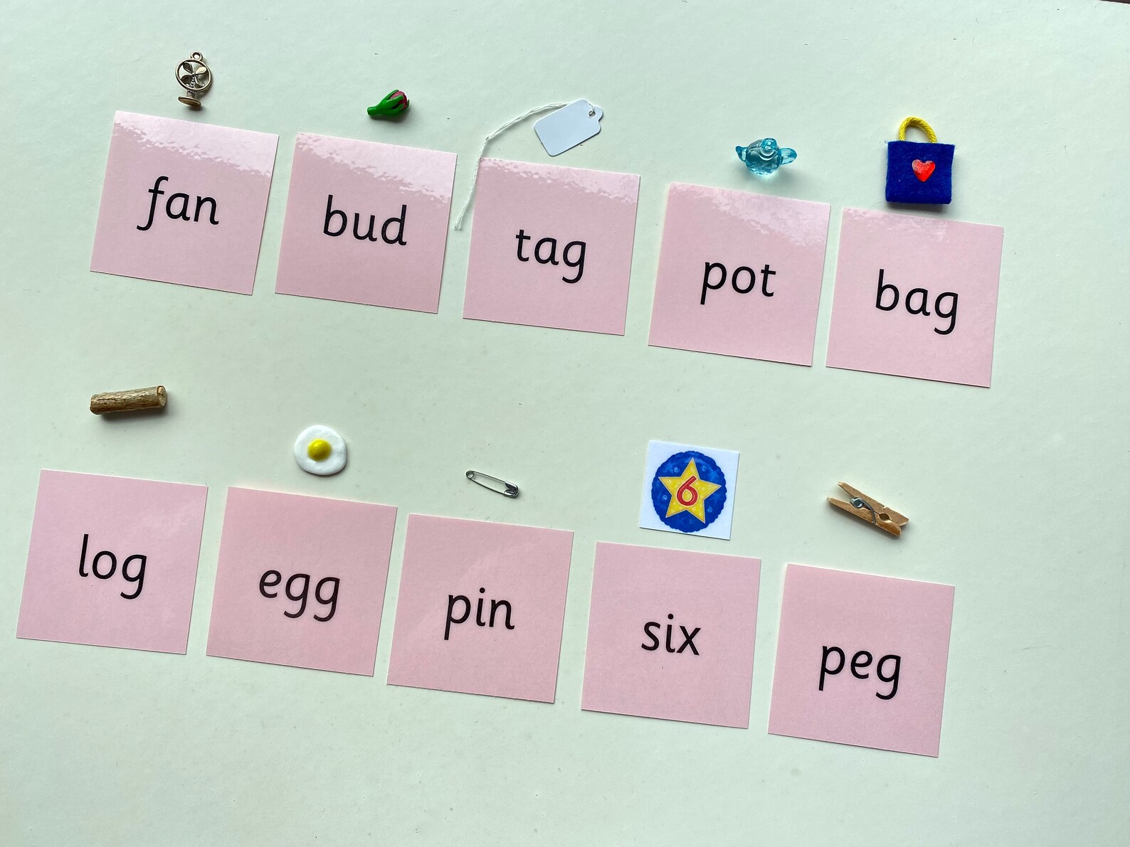 Montessori Pink Box Objects & Cards CVC Words Phonics Home | Etsy