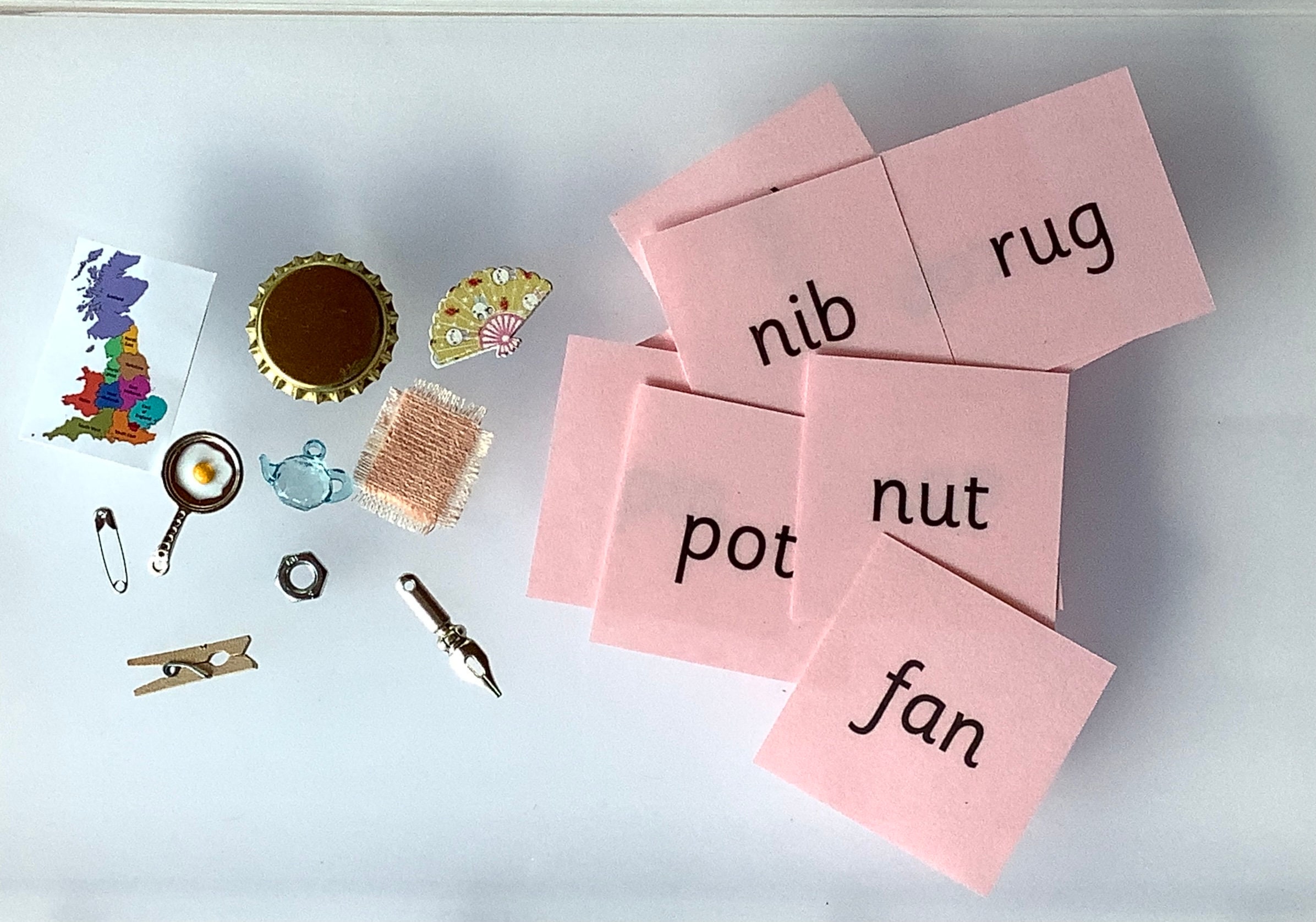 Montessori Pink Box Objects & Cards CVC Words Phonics Home - Etsy UK
